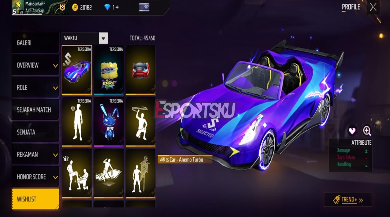 Dapatkan Skin Sports Car Anemo Turbo FF! Cara Termudah & Tercepat ...