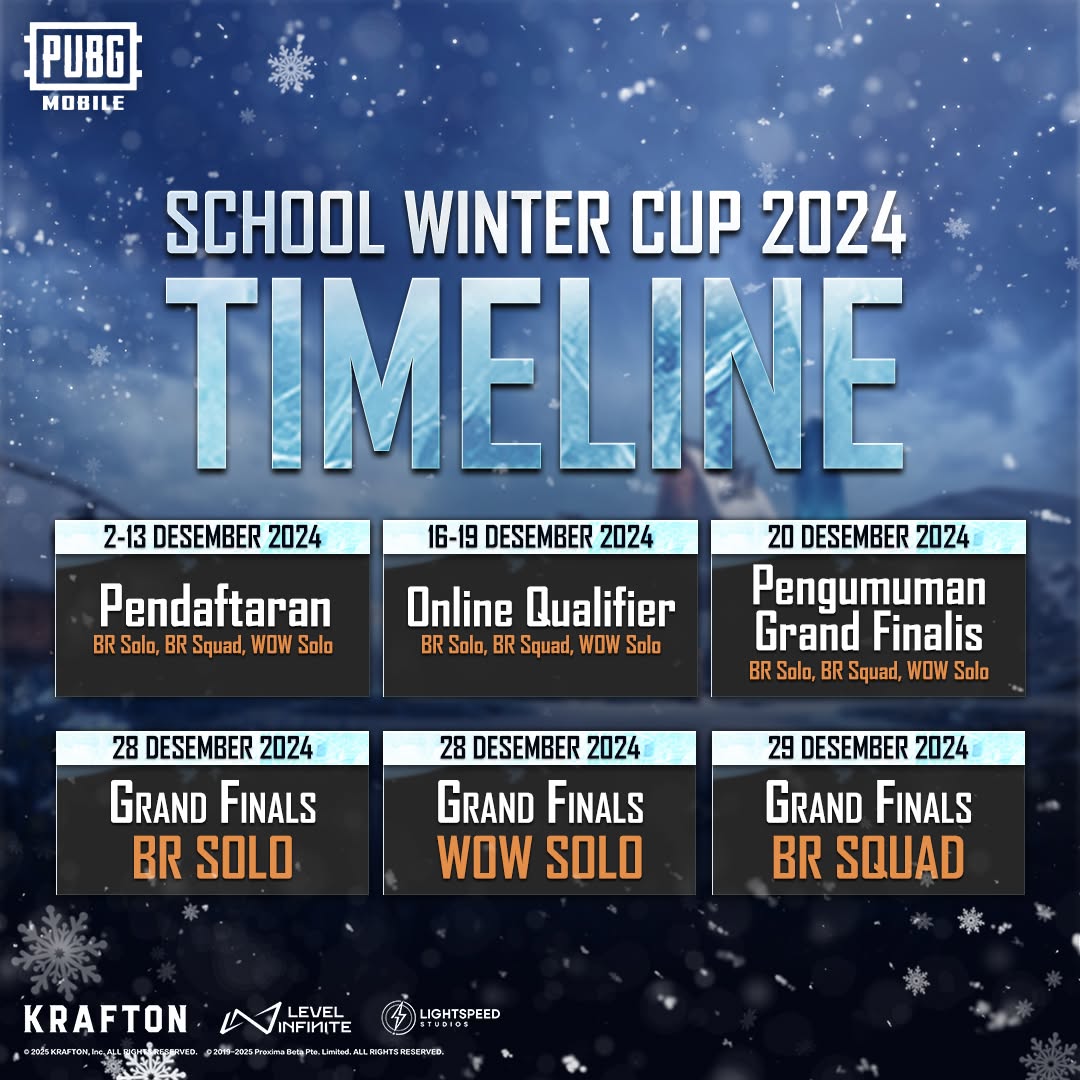 Mau Uang Puluhan Juta? Ikut Kompetisi PUBG MOBILE Antar Pelajar School Winter Cup 2024 – Esportsku