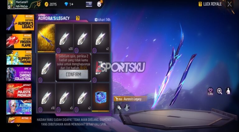 Jangan Sampai Ketinggalan! Skin Katana Aurora Legacy FF Terbaru di Free ...