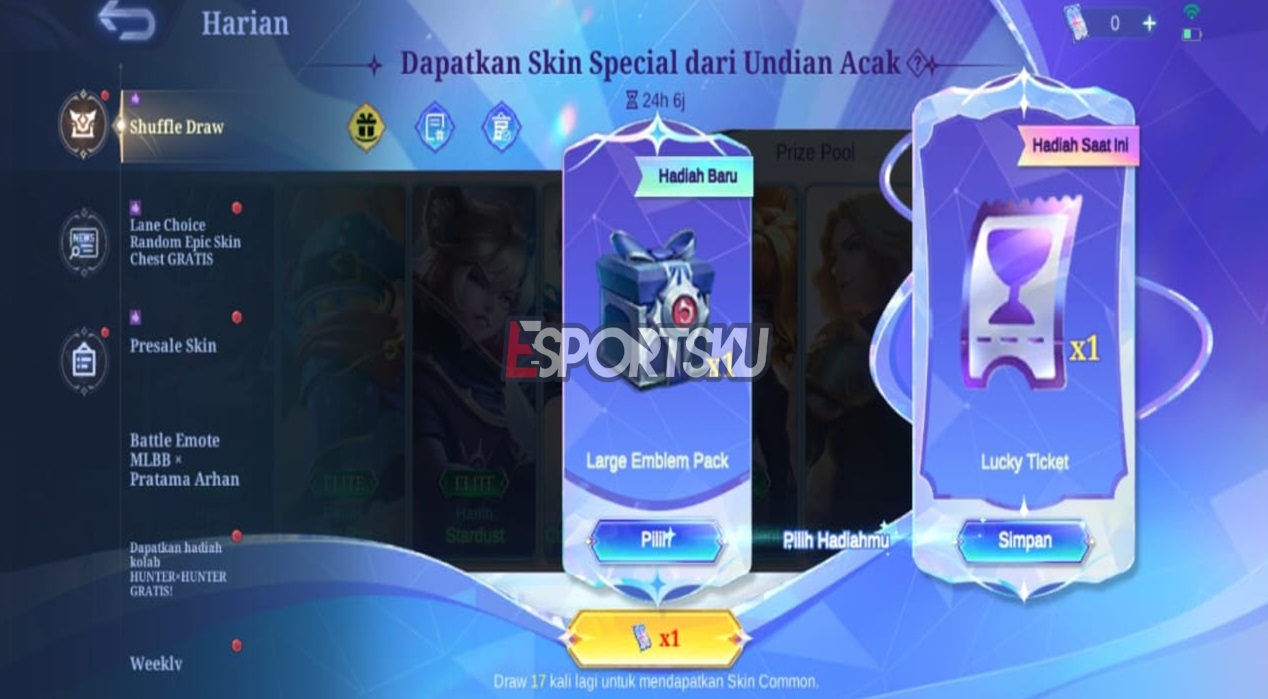 TERBARU! Event Shuffle Draw MLBB: Pilih Hadiah GRATIS Sesukamu! – Esportsku