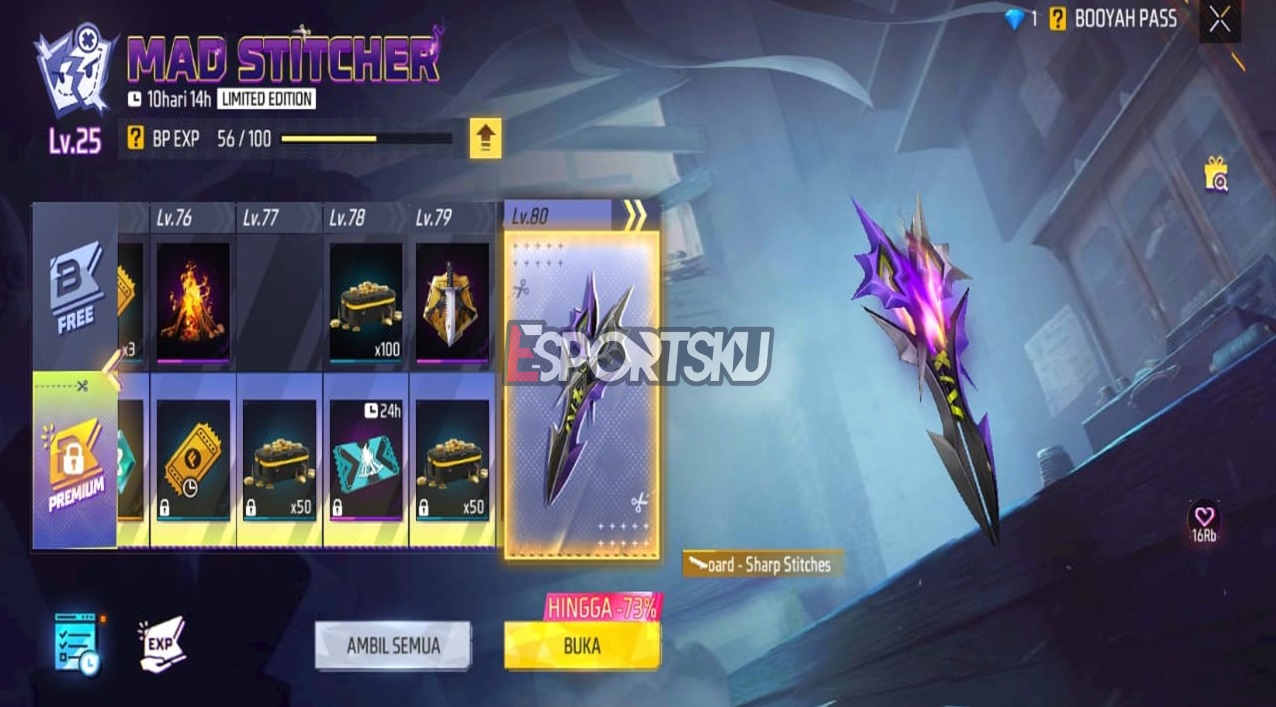 Skin Skyboard Sharp Stitches FF, Detail Lengkap, Harga dan Cara ...