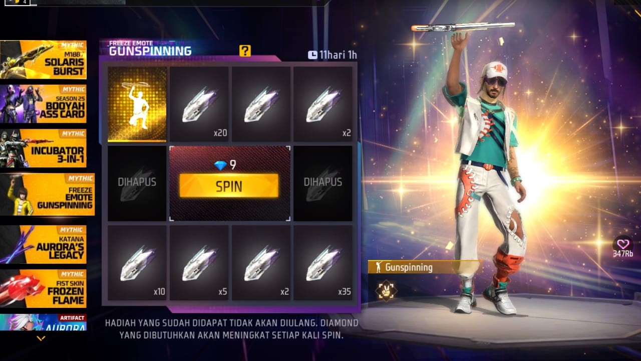 Freeze Emote Gunspinning Free Fire FF Januari 2025, Ini Cara ...