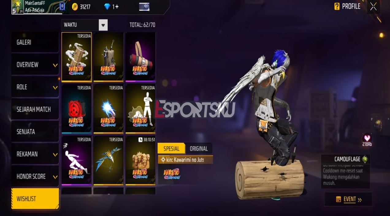 Keren Abis! Cara Mendapatkan Skill Skin Kawarimi no Jutsu FF Terbaru ...