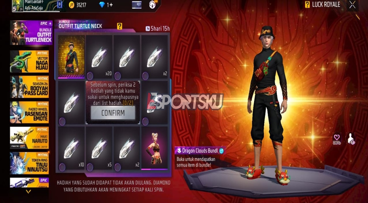 Dragon Clouds Bundle FF, Harga Terjangkau, Tampilan Memukau dan Wajib ...