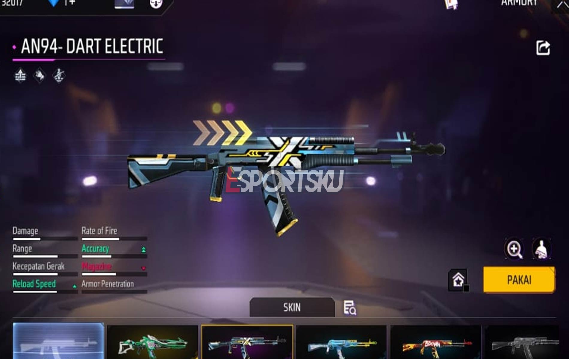 Skin AN94 Electric Free Fire (FF), Ini Cara Mudah Mendapatkannya ...