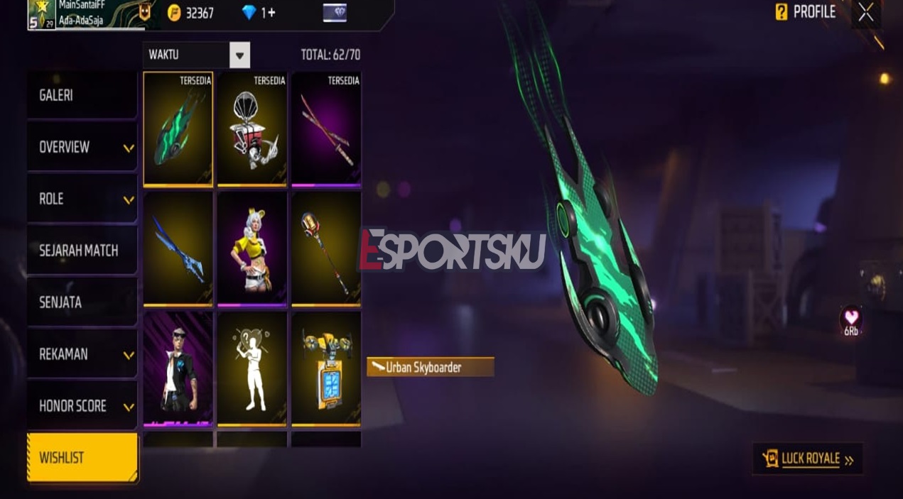 Skyboard Urban Skyboarder FF Terbaru, Cara Mudah Dapatkannya! – Esportsku