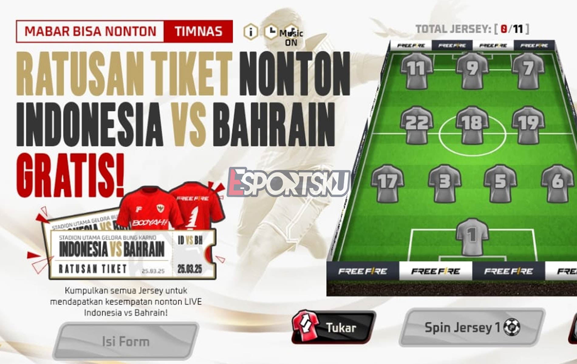 Event Tiket Nobar Timnas Indonesia Free Fire (FF) – Esportsku