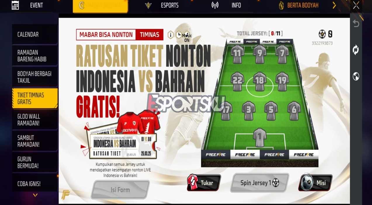 Event Tiket Nobar Timnas Indonesia Free Fire (FF) – Esportsku