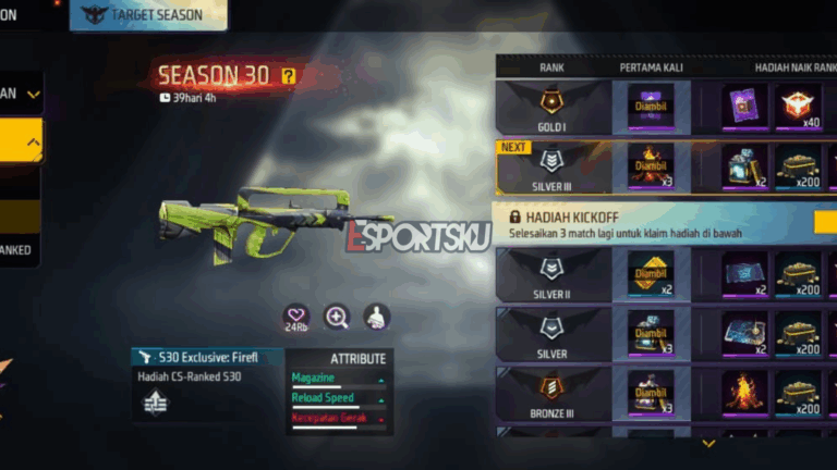 Skin Famas Firefly S30 Free Fire (FF), Naikan Rank CD untuk Dapatkan ...