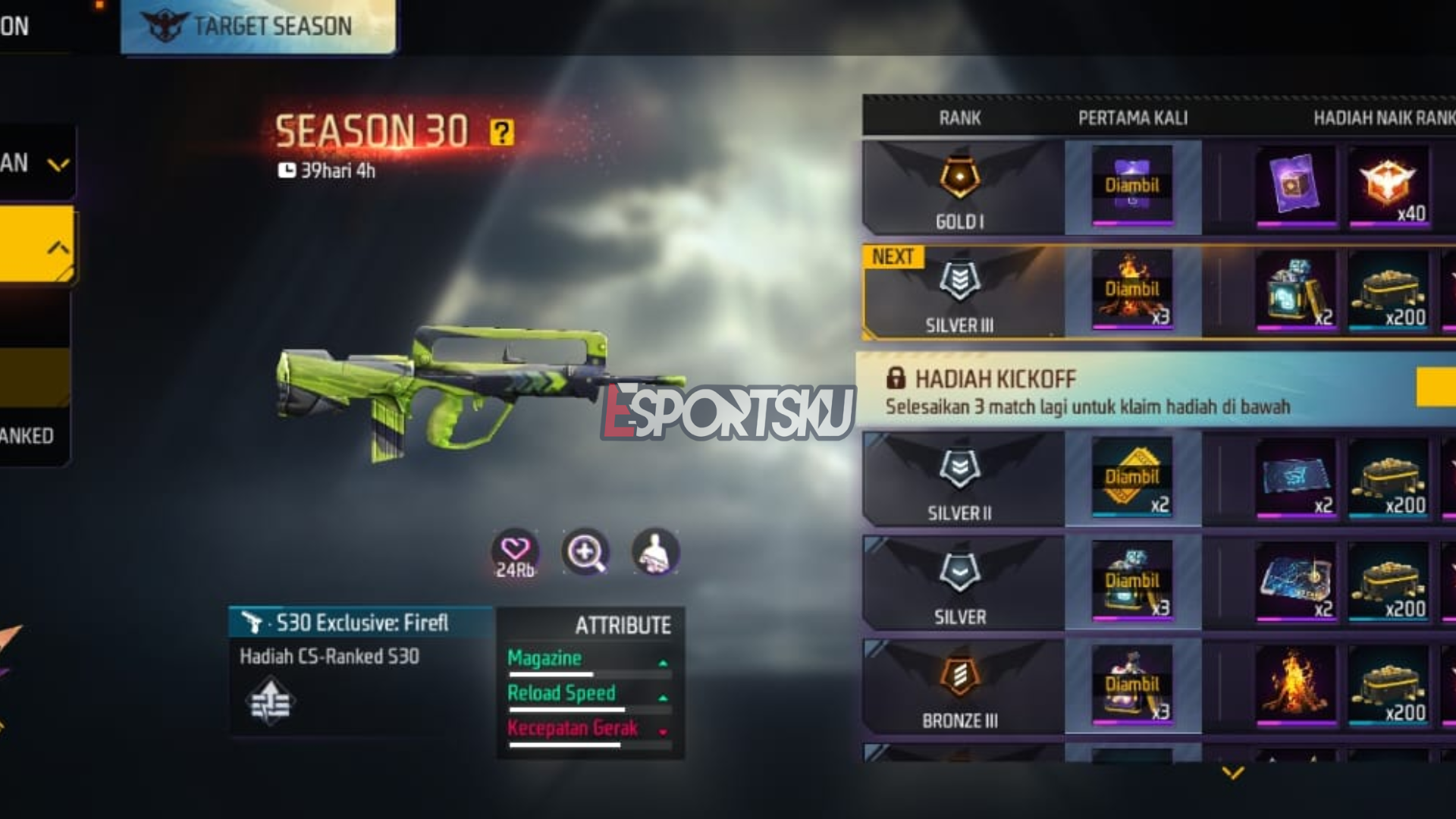 Skin Famas Firefly S30 Free Fire (FF), Naikan Rank CD untuk Dapatkan ...
