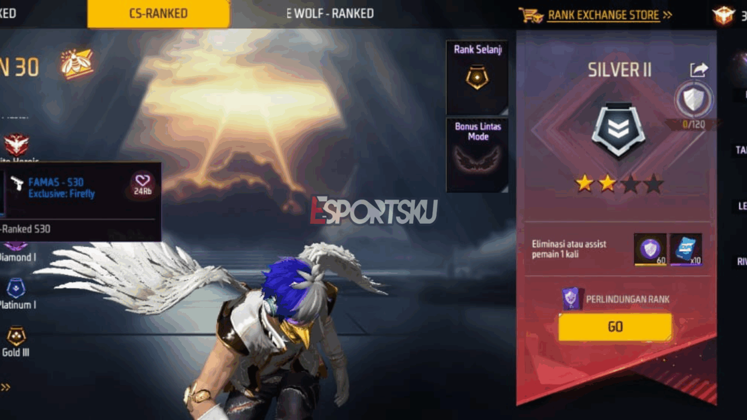 Skin Famas Firefly S30 Free Fire (FF), Naikan Rank CD untuk Dapatkan ...